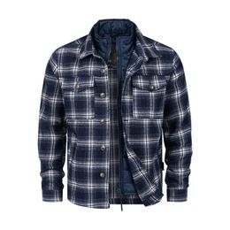 INDICODE JEANS &Uuml;bergangsjacke Herren Gr&ouml;&szlig;e L blau / wei&szlig;