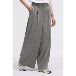 Stoffhose SENSES.THE LABEL, Damen, Gr. L, Normalgr&ouml;&szlig;en, cozy grau, Material: 75% Polyester, 22% Viskose, 3% Elasthan, unifarben, lang, Hosen Stoffhose, mit Bundfalten