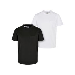 T-Shirt Urban Classics "Urban Classics Herren", Mädchen, Gr. 122/128, schwarz, weiß, 100% Baumwolle, unifarben, normal, Rundhals, Shirts T-Shirt