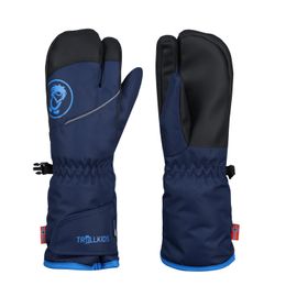 Trollkids Mädchen Skihandschuhe "KIDS TROLL 3 FINGER GLOVE", blau, Gr. 4,5, Obermaterial: 100% Polyester. Futter: 100% Polyester. Wattierung: 100%