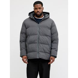 Jack & Jones PlusSize Steppjacke "JJKAITO PUFFER JACKET PLS", Damen, Gr. 4XL, asphalt, Web, Obermaterial: 100% Polyester, JACK & JONES PLUSSIZE, bedruckt, regular fit normal, Jacken