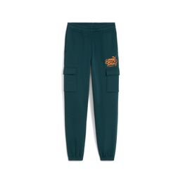Puma Jungen Trainingshose "MID90S CARGO SWEATPANTS FL B"grün terrain, Gr. 152, bedruckt, Fleece, Obermaterial: 66% Baumwolle, 34% Polyester, Hosen