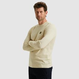PME-Legend PME LEGEND Herren Strickpullover, beige, Gr. XXXL, unifarben, Strick, Obermaterial: 100% Baumwolle, Pullover, mit Strick-Muster