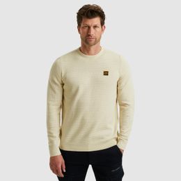 PME-Legend PME LEGEND Herren Strickpullover, beige, Gr. XL, unifarben, Strick, Obermaterial: 100% Baumwolle, Pullover, mit Strick-Muster