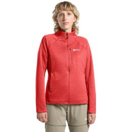 Jack Wolfskin Damen Fleecejacke "TAIGA FZ W", rot, Gr. S, Fleece, Obermaterial: 100% Polyester, Jacken, Wärmend, atmungsaktiv, Übergangsjacke