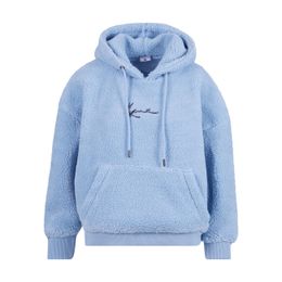 Karl Kani Damen Kapuzenpullover "Karl Kani Damen KW233-041-2 KK Metal Signature Teddy Os Hoodie"light blau, Gr. M, unifarben, 100% Polyester