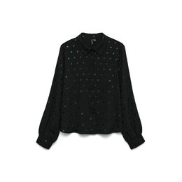 V&eacute;ro Moda Langarmbluse VERO MODA "VMCARLA FOIL L/S SHIRT WVN GA", Damen, Gr. M, schwarz aop:schwarz dot foil, Web, Obermaterial: 100% Polyester, bedruckt, regular fit normal, Blusen