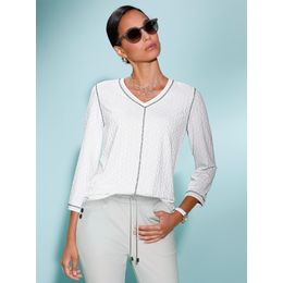 CR&Eacute;ATION L CREATION L Damen 3/4-Arm-Shirt "Shirt", wei&szlig;, Gr. 40, unifarben, 66% Polyester, 28% Viskose, 6% Elasthan, Shirts