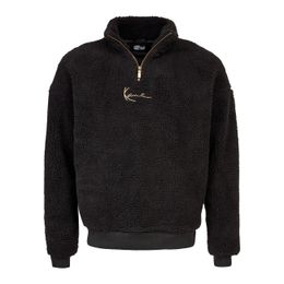 Karl Kani Damen Rundhalspullover "Karl Kani Herren SMALL SIGNATURE TEDDY TROYER BLACK"schwarz, Gr. XL, 100% Polyester, Pullover