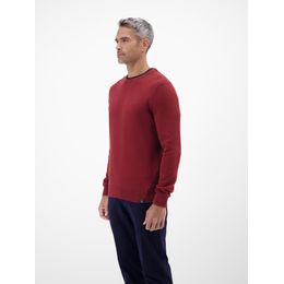 Lerros Herren Strickpullovermaple rot, Gr. XL, unifarben, Strick, Obermaterial: 100% Baumwolle, Pullover, mit Logo Stickerei