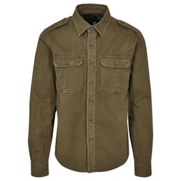 Langarmhemd Brandit "Brandit Herren Vintage Shirt", Herren, Gr. 5XL, US-Größen, olive, 100% Baumwolle, unifarben, normal, Hemden