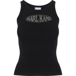 Karl Kani Herren Muskelshirt "Karl Kani Woven Signature Rhinestone Rib Tank"schwarz, Gr. XXS, bedruckt, 100% Baumwolle, Shirts