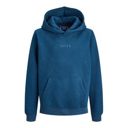 Jack & Jones Kinder Kapuzensweatshirt "JCOPOINT SWEAT BADGE HOOD JNR"titan print:jnr, Gr. 140, JACK & JONES JUNIOR, bedruckt, angeraute Sweatware, Obermaterial: