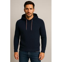 Jack & Jones JACK & JONES Jungen Kapuzenpullover "JJLINK KNIT HOODIE", blau, Gr. M, unifarben, Strick, Obermaterial: 74% Polyacryl, 26% Baumwolle, Pullover