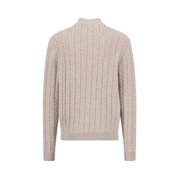 Fynch-Hatton Herren Troyer, beige, Gr. XXL, unifarben, Strick, Obermaterial: 65% Baumwolle, 35% Wolle, Pullover, Strickpullover mit Zopfmuster und