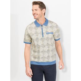 Marco Donati Herren Poloshirt "Kurzarm-Poloshirt", blau, Gr. 64, gemustert, mehrfarbig, 100% Baumwolle, Kragen und &Auml;rmelabschluss:95% Baumwolle, 5%