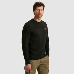 PME-Legend PME LEGEND Herren Strickpullover, schwarz, Gr. L, unifarben, Strick, Obermaterial: 100% Baumwolle, Pullover, mit Strick-Muster