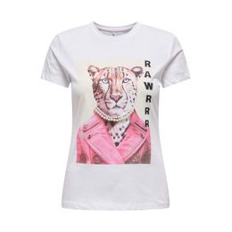 Only T-Shirt 'ONLVIBE' Damen Gr&ouml;&szlig;e M hellbraun / rosa / wei&szlig;