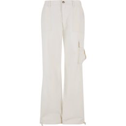 Karl Kani Damen Cargohose "Karl Kani Damen Small Signature Washed Cargo Pants"sanftes wei&szlig;, Gr. XXS, unifarben, 100% Baumwolle, Hosen