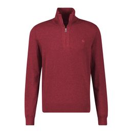 Lerros Herren Troyermaple rot melange, Gr. S, meliert, Strick, Obermaterial: 100% Baumwolle, Pullover, mit Logo Stickerei