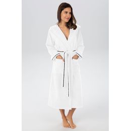 Damenbademantel Bruno Banani, L:125cm, wei&szlig;, Walkfrottier, Hausm&auml;ntel, "Danny, ideal f&uuml;r Sauna & Spa, Hotelbademantel, Morgenmantel", mit