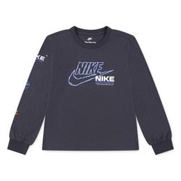 Nike Sportswear Jungen Langarmshirt "NKB LIGHTNING FUTURA", grau, Gr. 116, Obermaterial: 60% Baumwolle, 40% Polyester, Shirts, für Kinder
