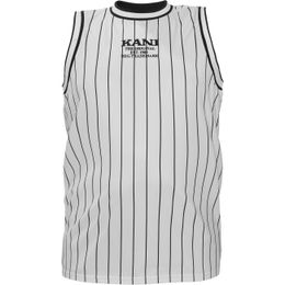 Karl Kani Damen Tanktop "Karl Kani Herren KM232-001-3 KK Retro Pinstripes Basketball Tank"weiß, schwarz, Gr. S, 100% Polyester (Recycelt), Tops
