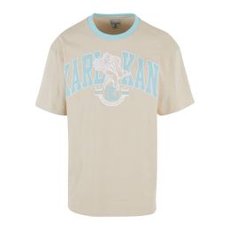 T-Shirt Karl Kani "Karl Kani Karl Kani OG Eagle Print Tee", Damen, Gr. L, light sand, light blau, 100% Baumwolle, bedruckt, normal, Rundhals, Shirts T-Shirt