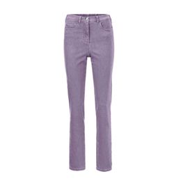 GOLDNER Damen Regular-fit-Jeans "Kurzgr&ouml;&szlig;e Damen Jeans Slim Fit LOUISA mit Stretch-Anteil", lila, Gr. 23, Obermaterial: 70% Baumwolle CO. 27%