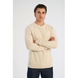 Strickpullover LINDBERGH, Herren, Gr. XL, lt stone, Strick, Obermaterial: 100% Baumwolle, unifarben, normal h&uuml;ftbedeckend, Rundhals, Flachstrickb&uuml;ndchen, Pullover Strickpullover, mit Rundhals und aus reiner Baumwolle