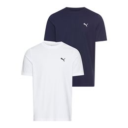 Puma Herren T-Shirt "ESS LOGO TEE MULTIPACK M", blau, Gr. L, Jersey, Obermaterial: 100% Baumwolle, Shirts, Doppelpack, 2 St&uuml;ck