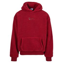 Karl Kani Herren Longsleeve "Karl Kani Herren KK Metal Signature Teddy Os Hoodie"dunkelrot, Gr. XS, unifarben, 100% Polyester (Recycelt), Shirts