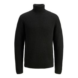 Jack & Jones JACK & JONES Herren Rollkragenpullover "JORBLEECKER KNIT ROLL NECK BF"schwarz, Gr. S, unifarben, Strick, Obermaterial: 65% Polyacryl, 35% Baumwolle,