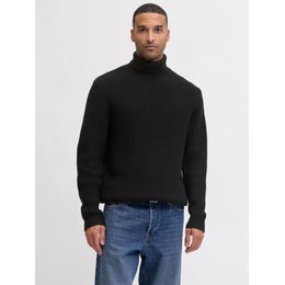 Jack & Jones JACK & JONES Herren Rollkragenpullover "JORBLEECKER KNIT ROLL NECK BF"schwarz, Gr. S, unifarben, Strick, Obermaterial: 65% Polyacryl, 35% Baumwolle,