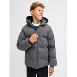 Jack & Jones Kinder Steppjacke "JJKAITO PUFFER JACKET LN JNR"asphalt, Gr. 128, JACK & JONES JUNIOR, bedruckt, Web, Obermaterial: 100% Polyester, Jacken