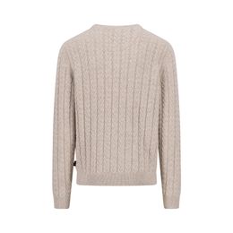 Fynch-Hatton Herren Strickpullovernew sanftes wei&szlig;, Gr. S, unifarben, Strick, Obermaterial: 65% Baumwolle, 35% Wolle, Pullover, mit Zopfmuster und
