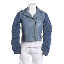 Sandro Lederjacke / Ledermantel Damen Gr&ouml;&szlig;e XS Second Hand blau