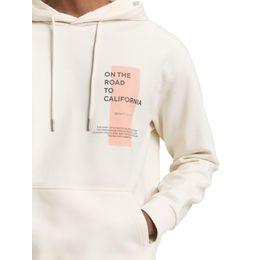 Herren Hoodiewool wei&szlig;, Gr. M, Tom Tailor Denim, bedruckt, Sweatware, Obermaterial: 70% Baumwolle, 30% Polyester, Sweatshirts, mit Print