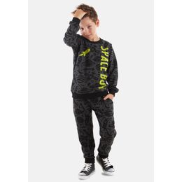 DENOKIDS Jungen Hausanzug "Space", Gr. 104, schwarz, 67% Polyester;33% Baumwolle, bedruckt, Homewear-Sets, mit Rundhalsausschnitt