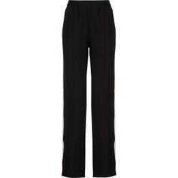 Karl Kani Damen Jogginghose "Karl Kani Og Sidestripe Trackpants"schwarz, sanftes weiß, Gr. S, gestreift, 55% Polyester, 39% Elasthan, 6% Baumwolle,