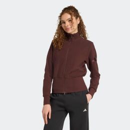 Damen Sweatjacke "W ALL SZN W FZ", braun, Sportlich, Gr. L, adidas Sportswear, Obermaterial: 93% Baumwolle, 7% Elasthan, Sweatjacken