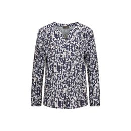 GOLDNER Damen Kurzarmbluse "Kurzgr&ouml;&szlig;e Elegantes Blusenshirt mit V-Ausschnitt", blau, Gr. 19, Obermaterial: 95% Polyester PES. 5% Elasthan EL., Blusen