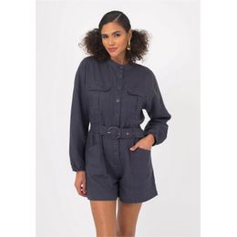 FRESHLIONS Damen Jumpsuit "Jade", Gr. XL, blau, 100% Leinen, Overalls, im klassischen Design