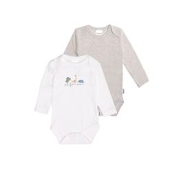 Liliput Jungen Body, Gr. 74, grau, 100% Baumwolle, bedruckt, Bodys, 2er-Pack mit weitem Halsausschnitt