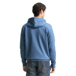 Tom Tailor Herren Kapuzensweatjacke, blau, Gr. XL, gestreift, Sweatware, Obermaterial: 65% Baumwolle, 35% Polyester. Futter: 100% Baumwolle,