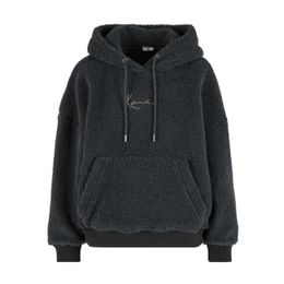 Karl Kani Damen Kapuzenpullover "Karl Kani Karl Kani Metal Signature Teddy Os Hoodie"anthrazit, Gr. XXS, mehrfarbig, 100% Polyester, Pullover