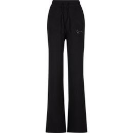 Karl Kani Damen Jogginghose "Karl Kani Karl Kani Small Signature Knit Wide Leg Pants"schwarz, Gr. M, unifarben, 100% Baumwolle, Hosen