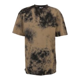 T-Shirt Karl Kani "Karl Kani Herren KM224-006-2 KK Woven Signature Washed Print Tee", Damen, Gr. S, anthrazit, 100% Baumwolle, oversize, Rundhals, Shirts T-Shirt