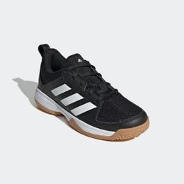 Mädchen Handballschuh "LIGRA 7 INDOOR", adidas Performance, Gr. 34, schwarz-weiß, Synthetik, Textil, Schuhe