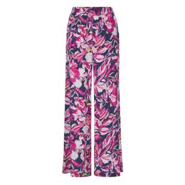 GOLDNER Damen Schlupfhose "Kurzgr&ouml;&szlig;e Elegante Hose VERA mit Bl&uuml;tendruck", pink, Gr. 19, Obermaterial: 100% Viskose CV., Hosen